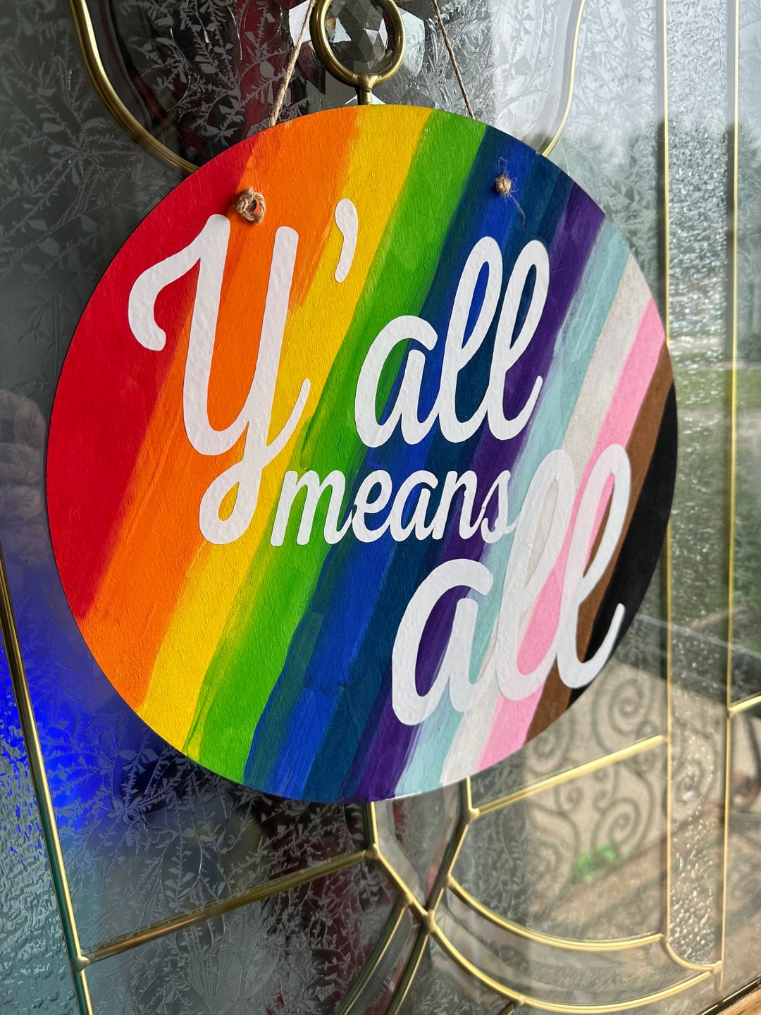 Yall Means All Wooden Door Sign LGBTQIA - Etsy