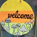 Mushroom Welcome Sign Cottagecore Hand Painted Door Sign Handmade Gift ...