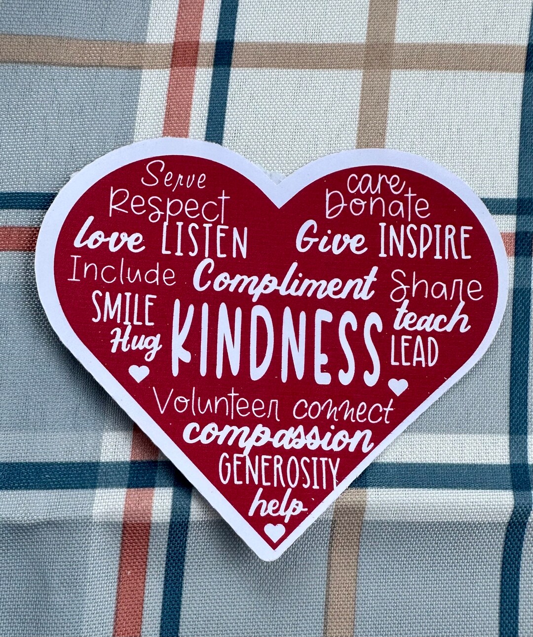 Kindness Word Cloud Heart Sticker Inspirational Handmade Gift - Etsy