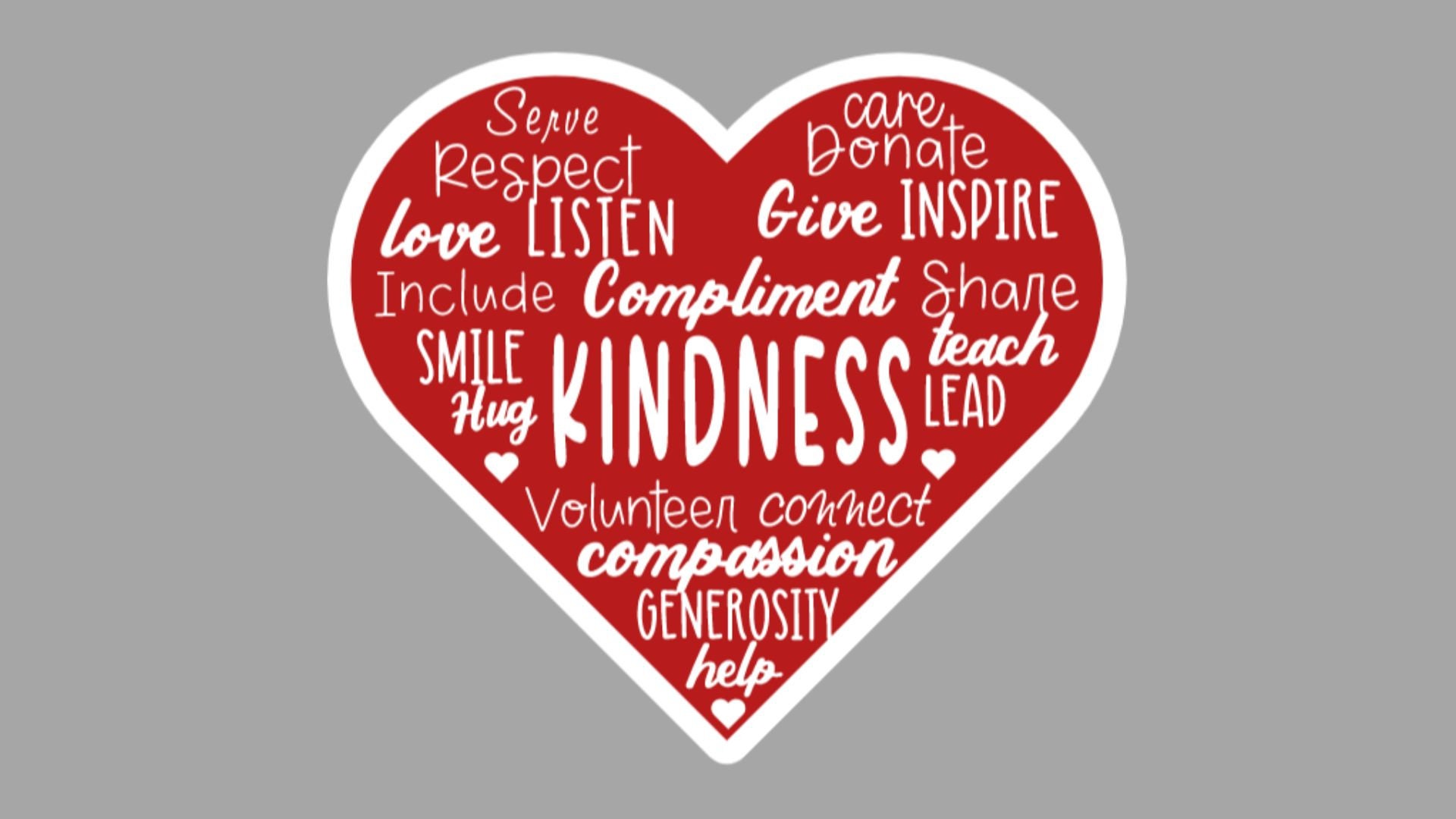 Kindness Word Cloud Heart Sticker Inspirational Handmade Gift - Etsy