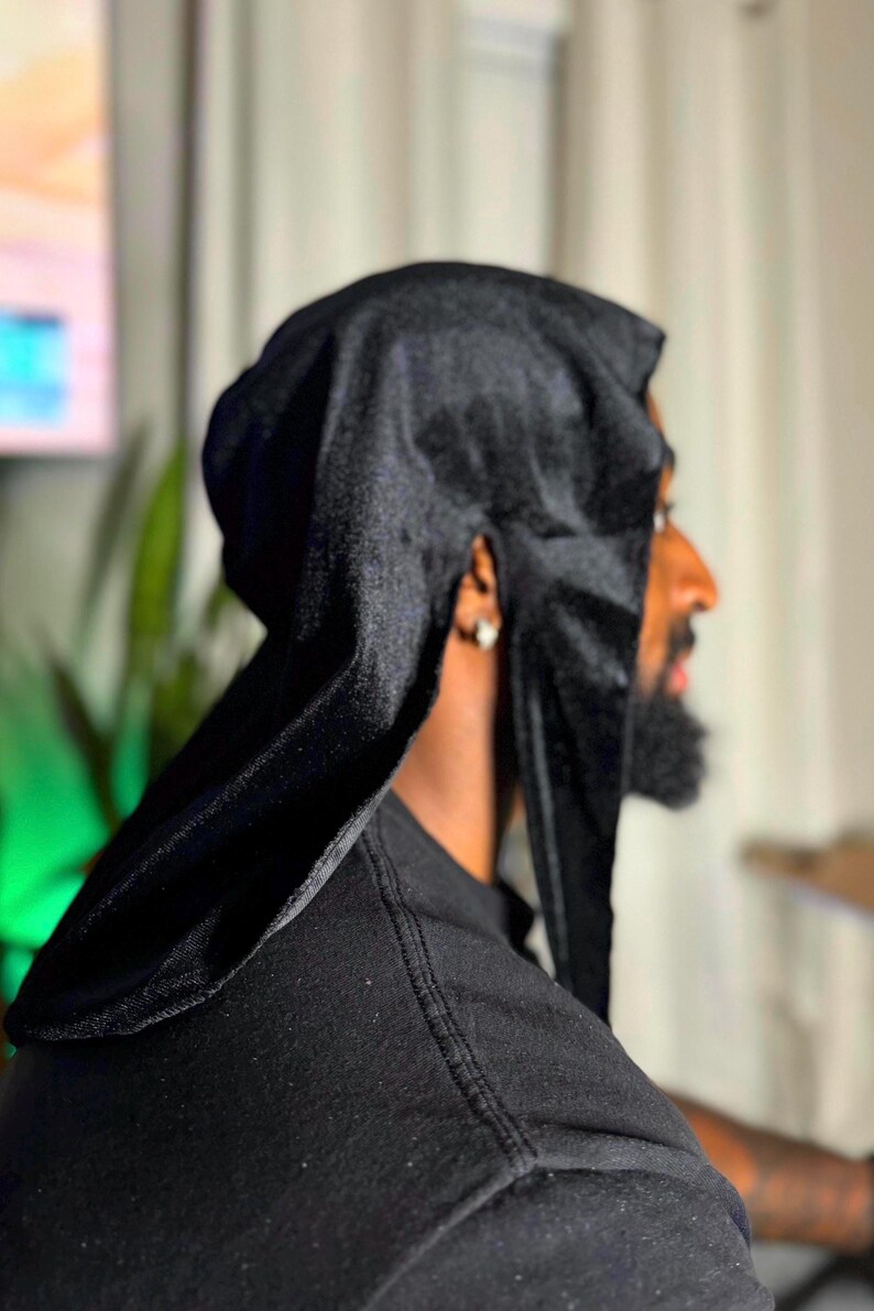 Reversible Durag Velvet/silk black - Etsy
