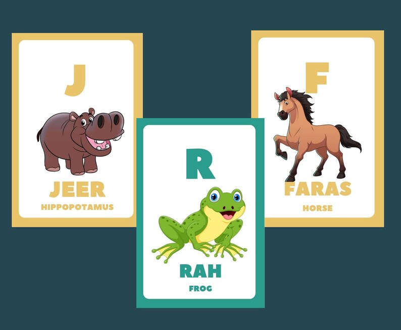 SOMALI Animal ALHPABETS Flashcards With Picture, Learning SOMALI ...