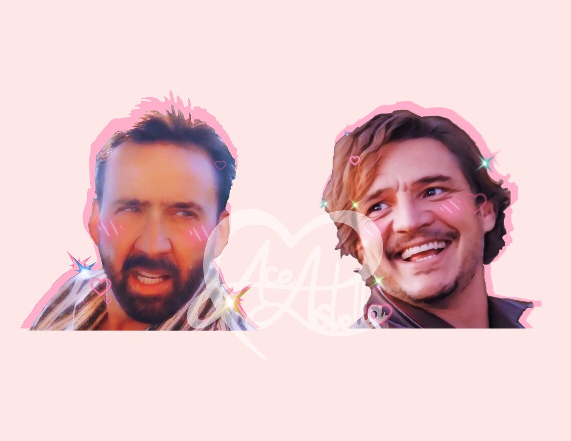 Pedro Pascal and Nicholas Cage Car Peekers Holographic - Etsy