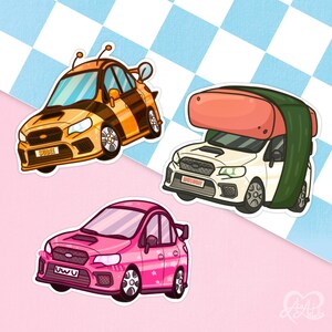 Subaru Pun Stickers | Chibi Car Art Stickers - Etsy