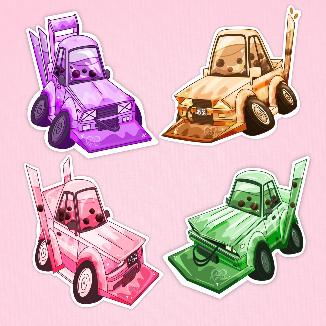 Boba-zoku Cars Kawaii JDM Car Stickers Boba Themed - Etsy
