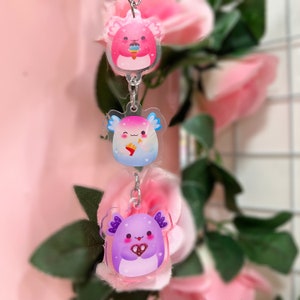 Squishmallow Trio Chain Acrylic Charms | Kawaii Squishy Animal ...