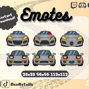 Twitch Emotes | Mazda RX-7 and Mazda RX-8 Chibi Car Emotes | Unique ...