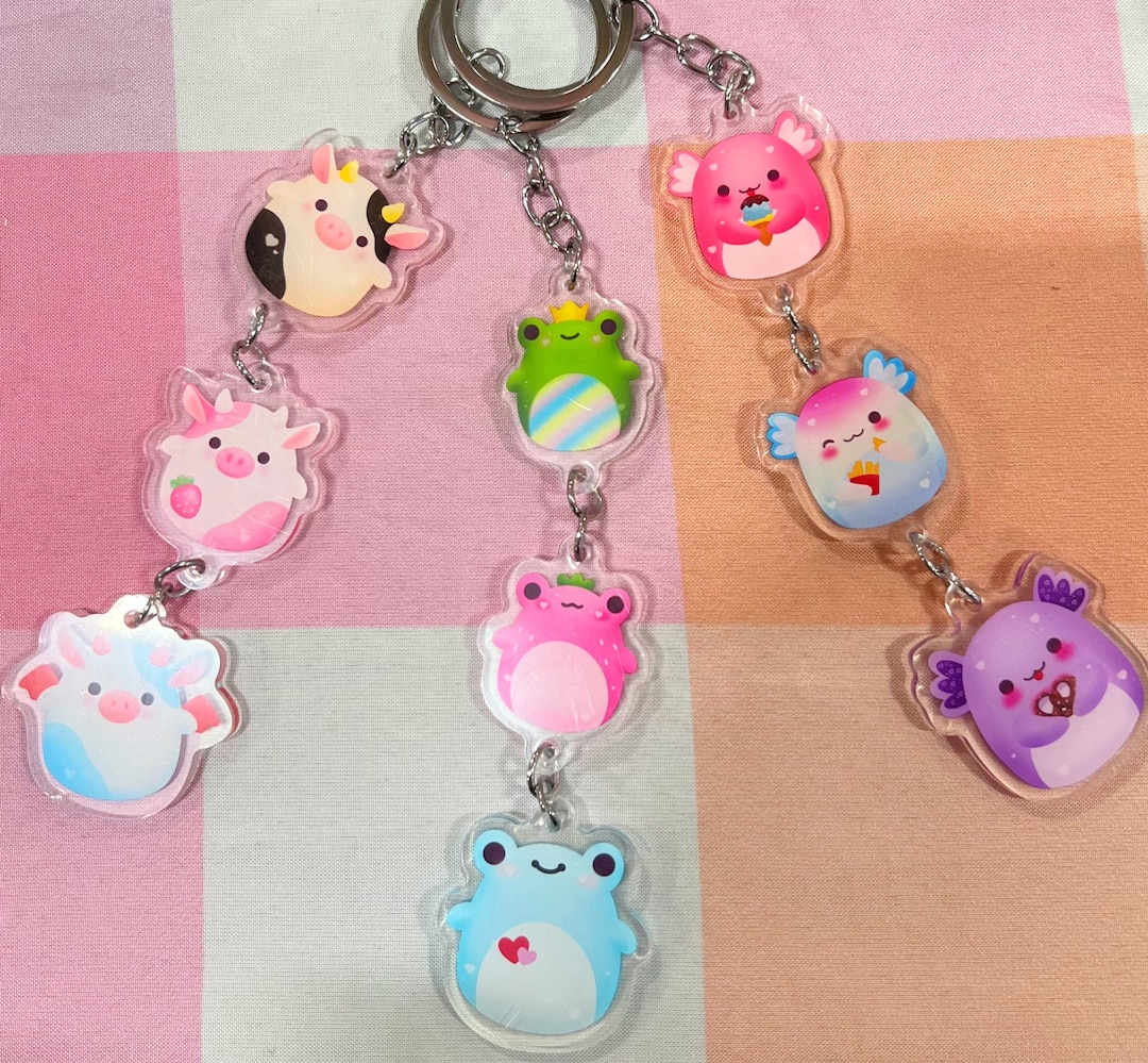 Squishmallow Trio Chain Acrylic Charms | Kawaii Squishy Animal ...