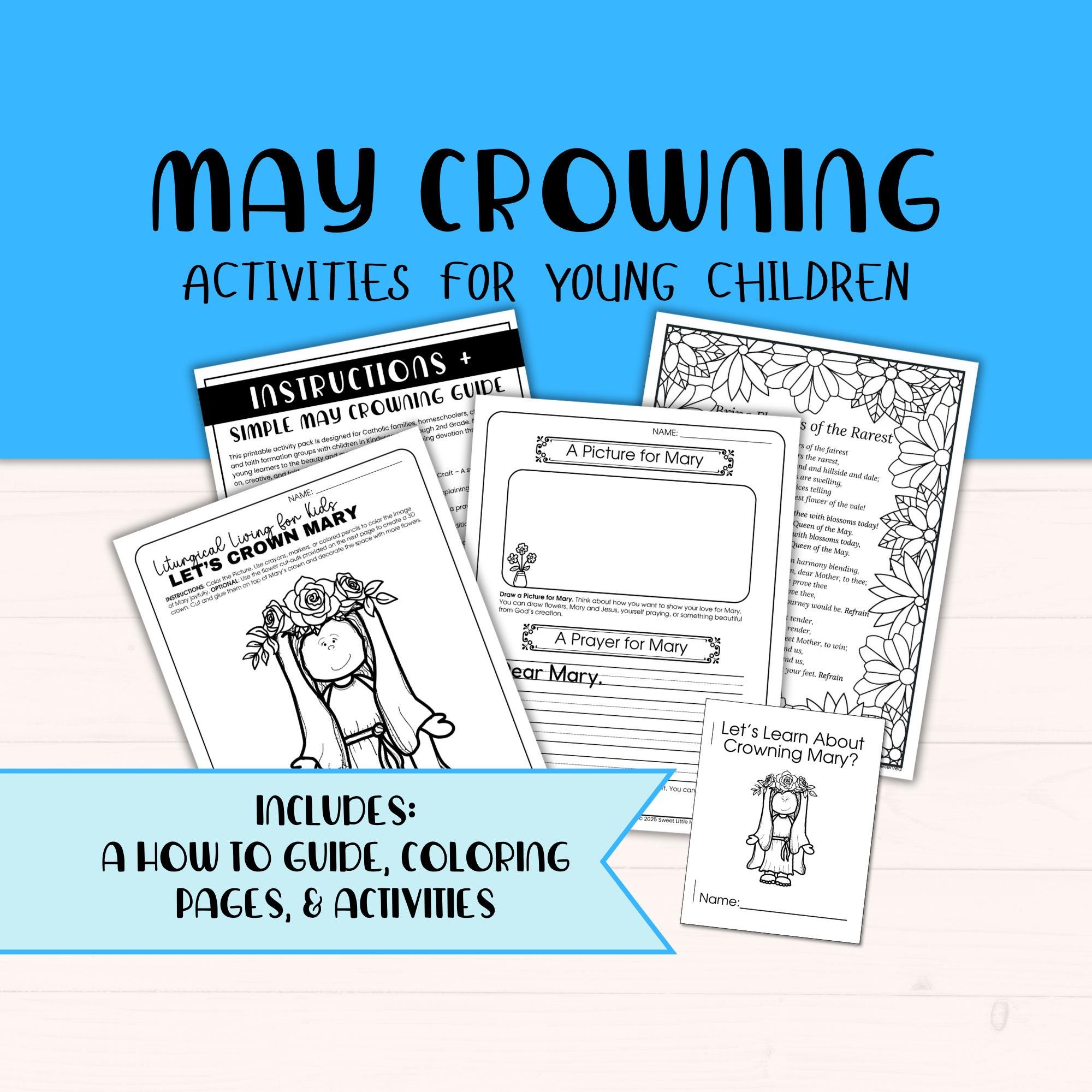 Mary Crowning Activity Pack for Kids | Catholic May Devotion (printable ...