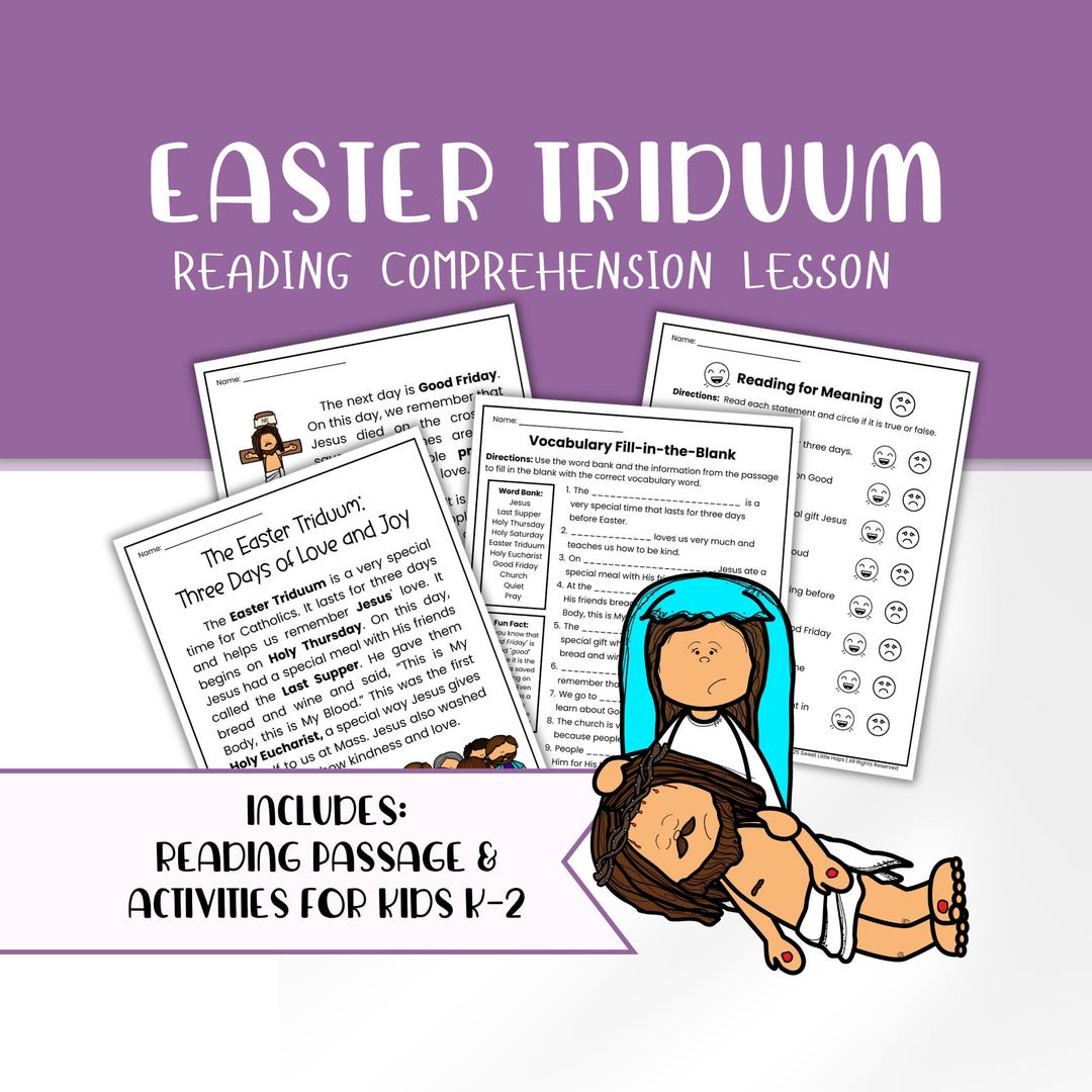 Holy Triduum Lesson Pack – Catholic Easter Activities (PDF) - Etsy