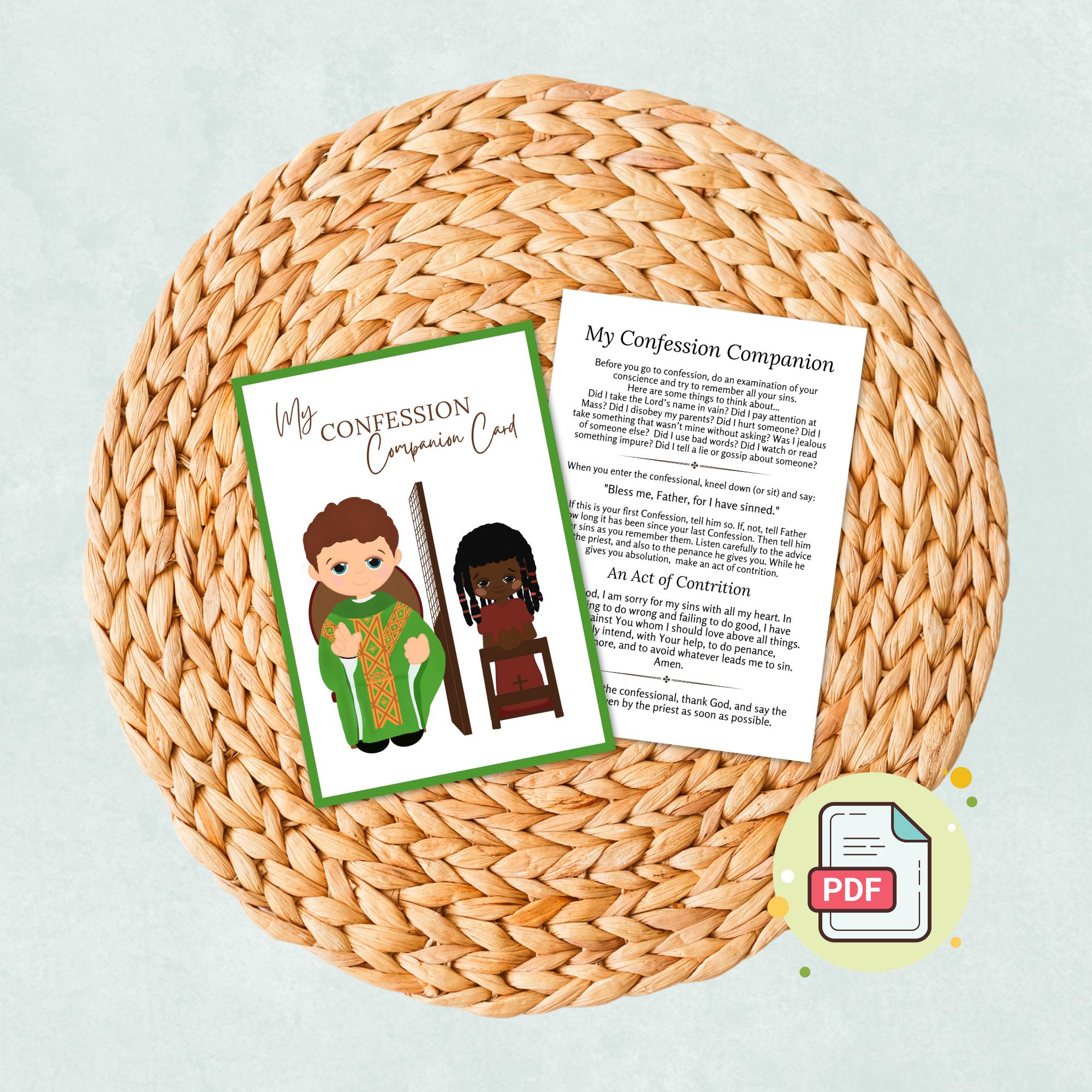 Confession Companion Cards for Kids | Catholic Education | Examination ...