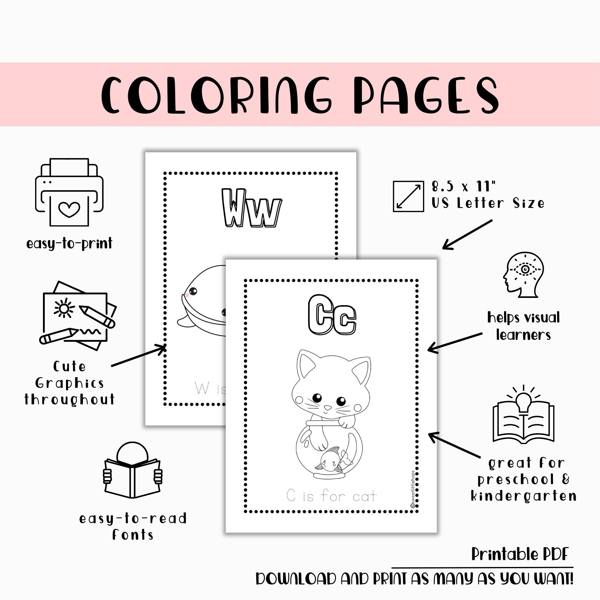 Preschool Coloring Pages for Alphabet Learning | Preschool Letter of ...
