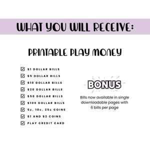 Printable Play Money, Pretend Play Bills & Coins (PDF) - Etsy