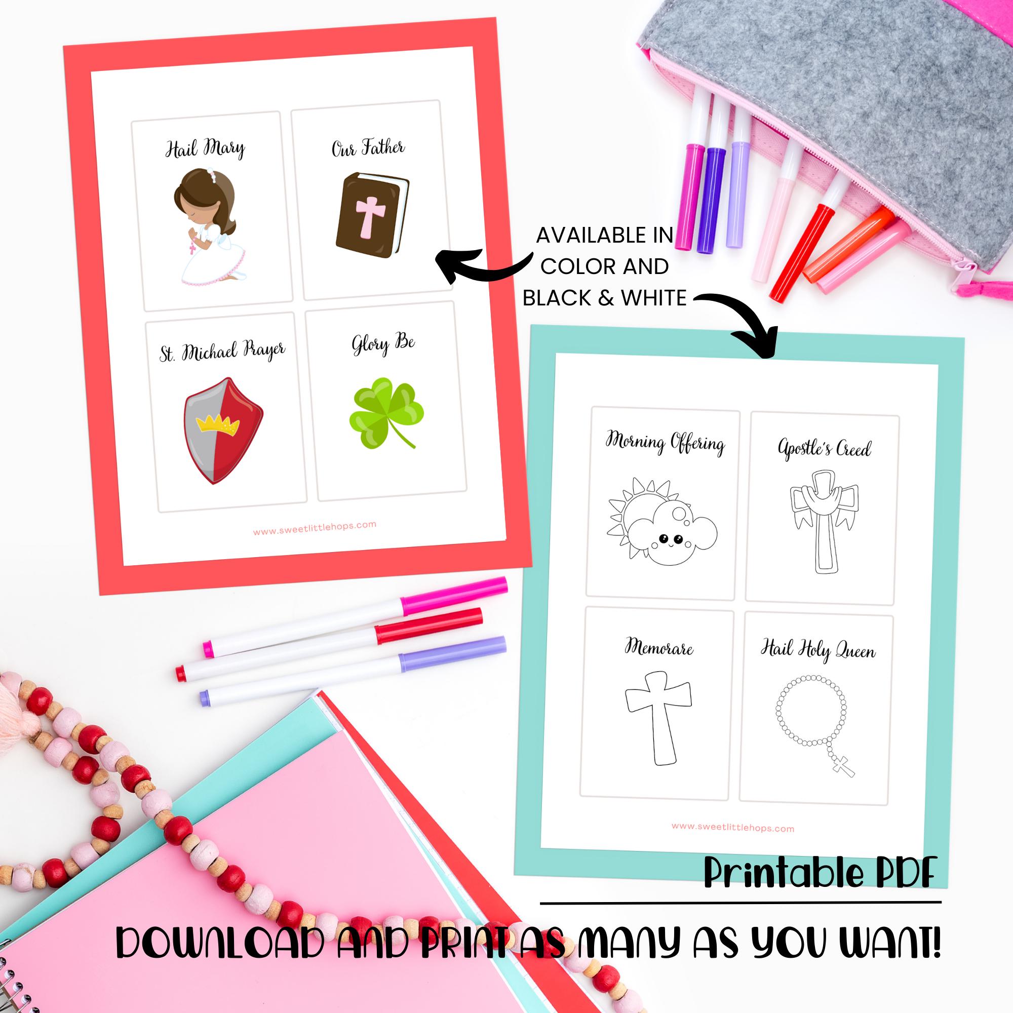 Catholic Prayer Cards for Kids | First Communion, CCD Class (digital ...