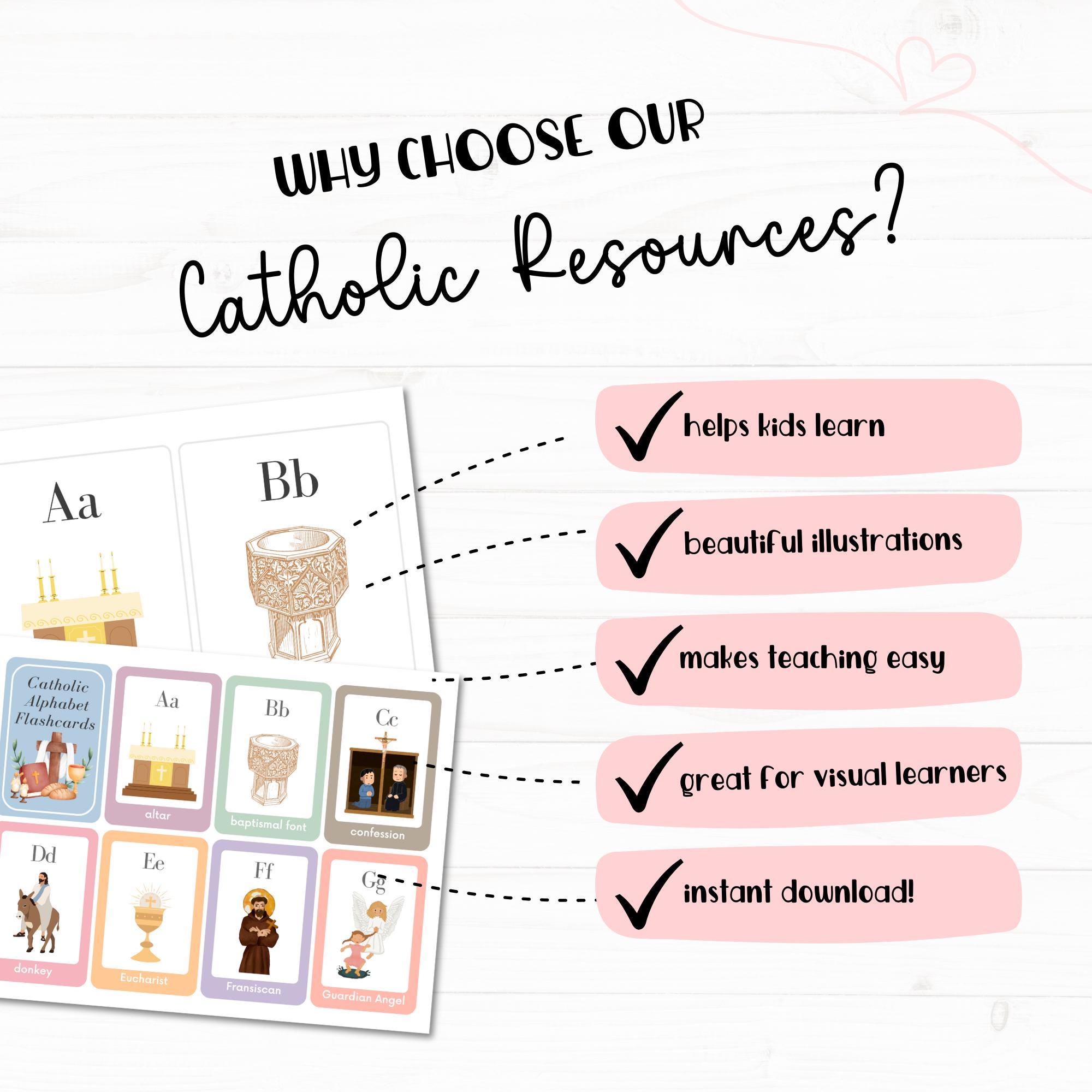 Catholic Alphabet Flashcards | Religious Education (digital Download ...