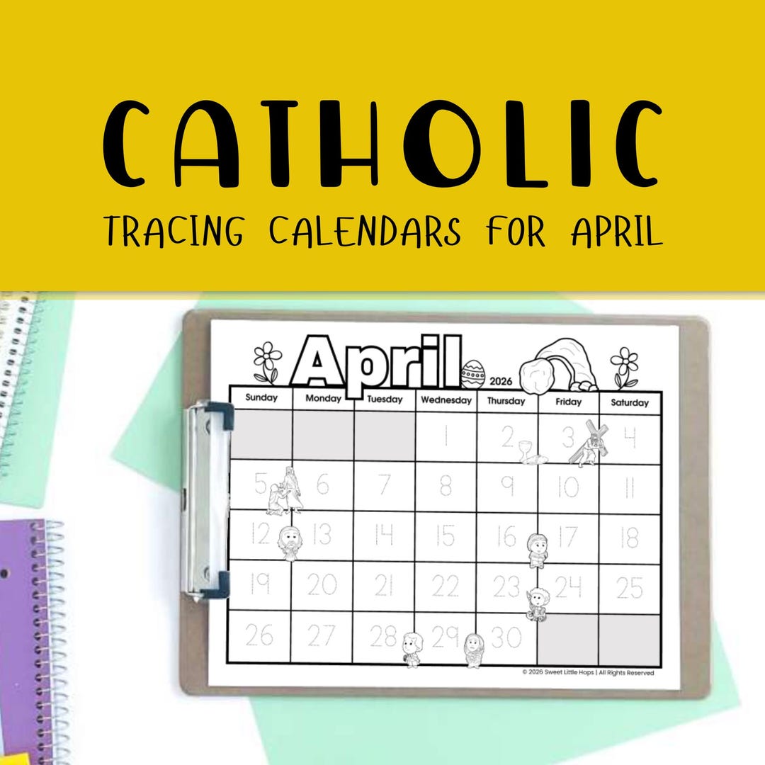 April 2026 Calendar Tracing | Blank + Traceable Numbers | Kindergarten ...
