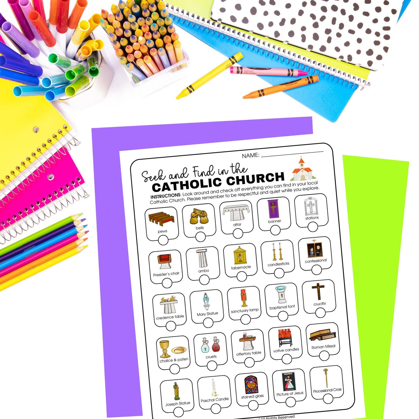 Catholic Church Scavenger Hunt – Religious Education Activities ...