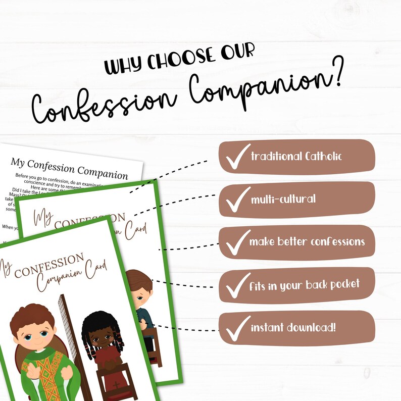 First Confession Companion Cards for Kids | Catholic Prayers (digital ...