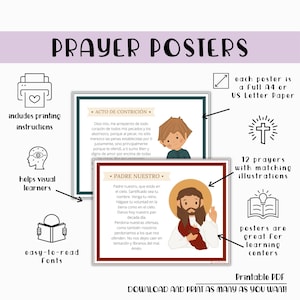 Spanish Catholic Prayer Posters for Children | Catholic Education ...
