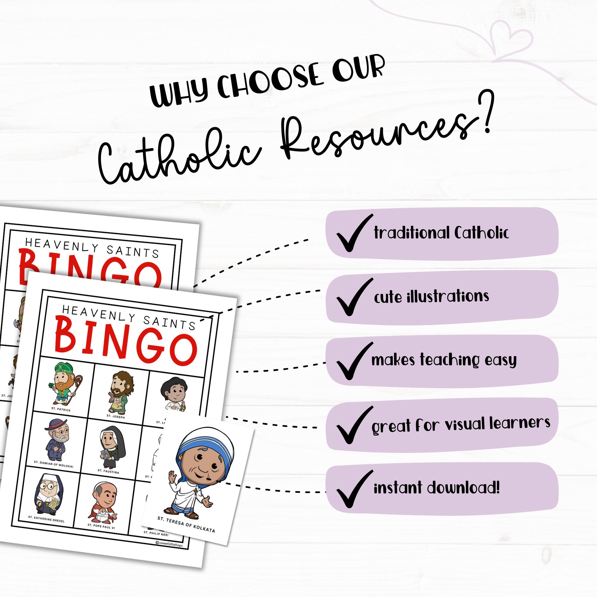 All Saints Day Bingo Game | Catholic Education | Catholic Homeschool ...