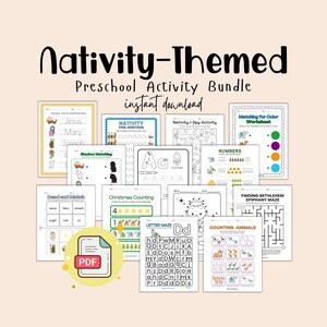 Nativity-themed Preschool Activity Bundle Preschool/kindergarten ...