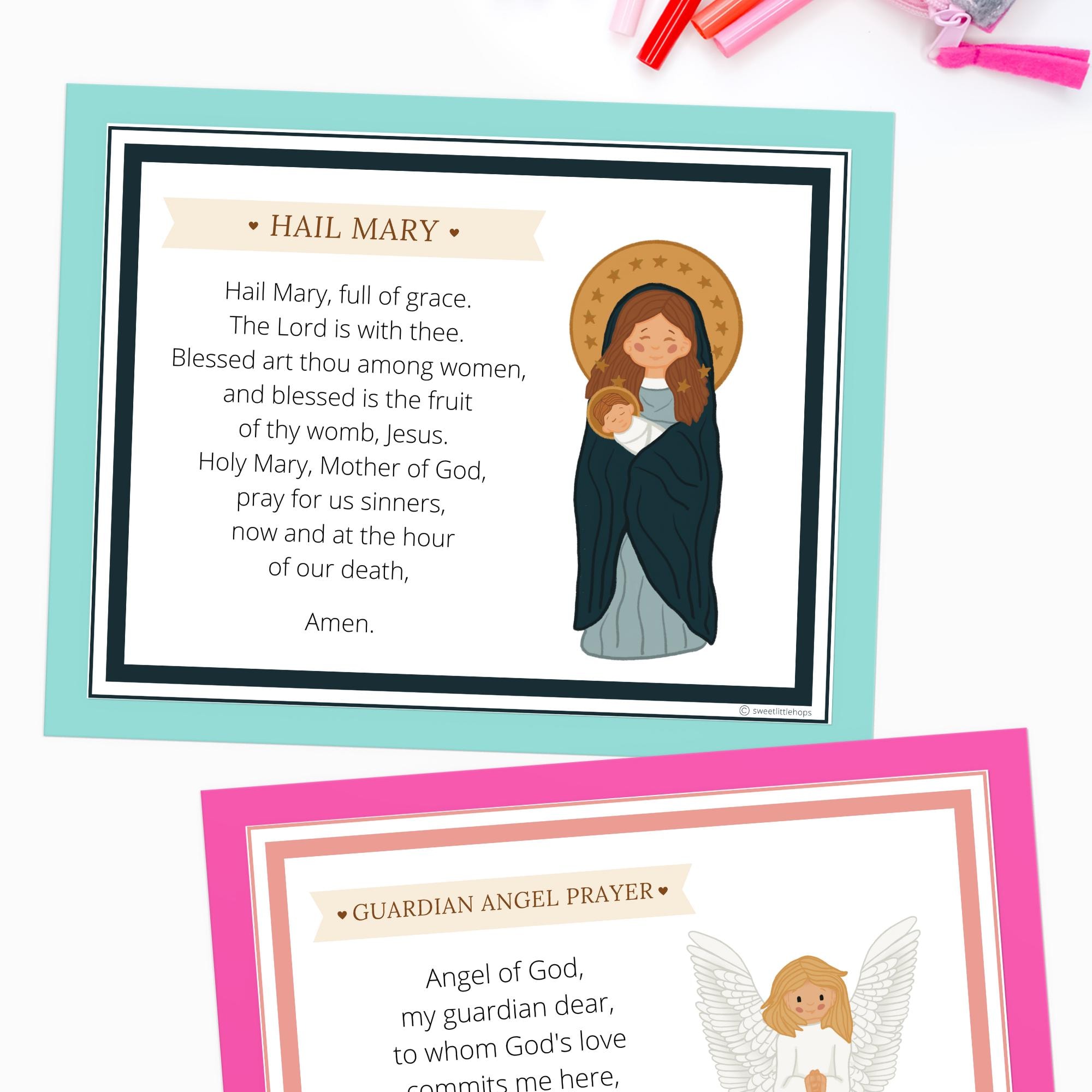 Catholic Prayer Posters for Children | Homeschool, Sunday School ...