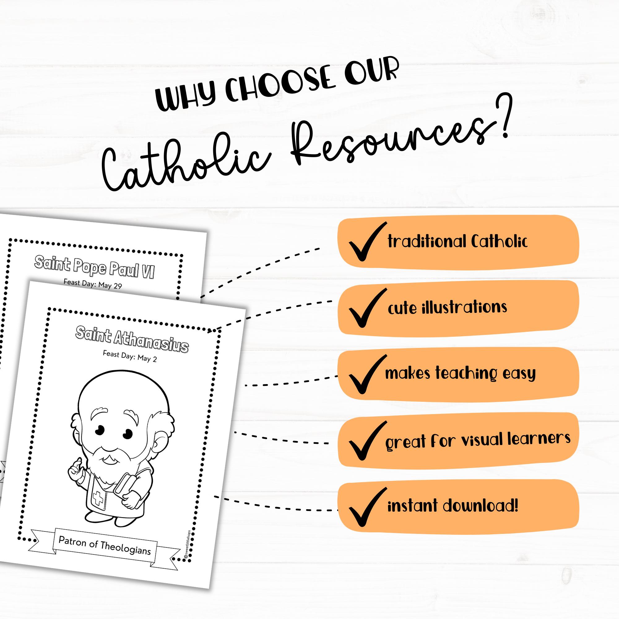May Feasts Catholic Coloring Pages – Saints, Homeschool (digital ...