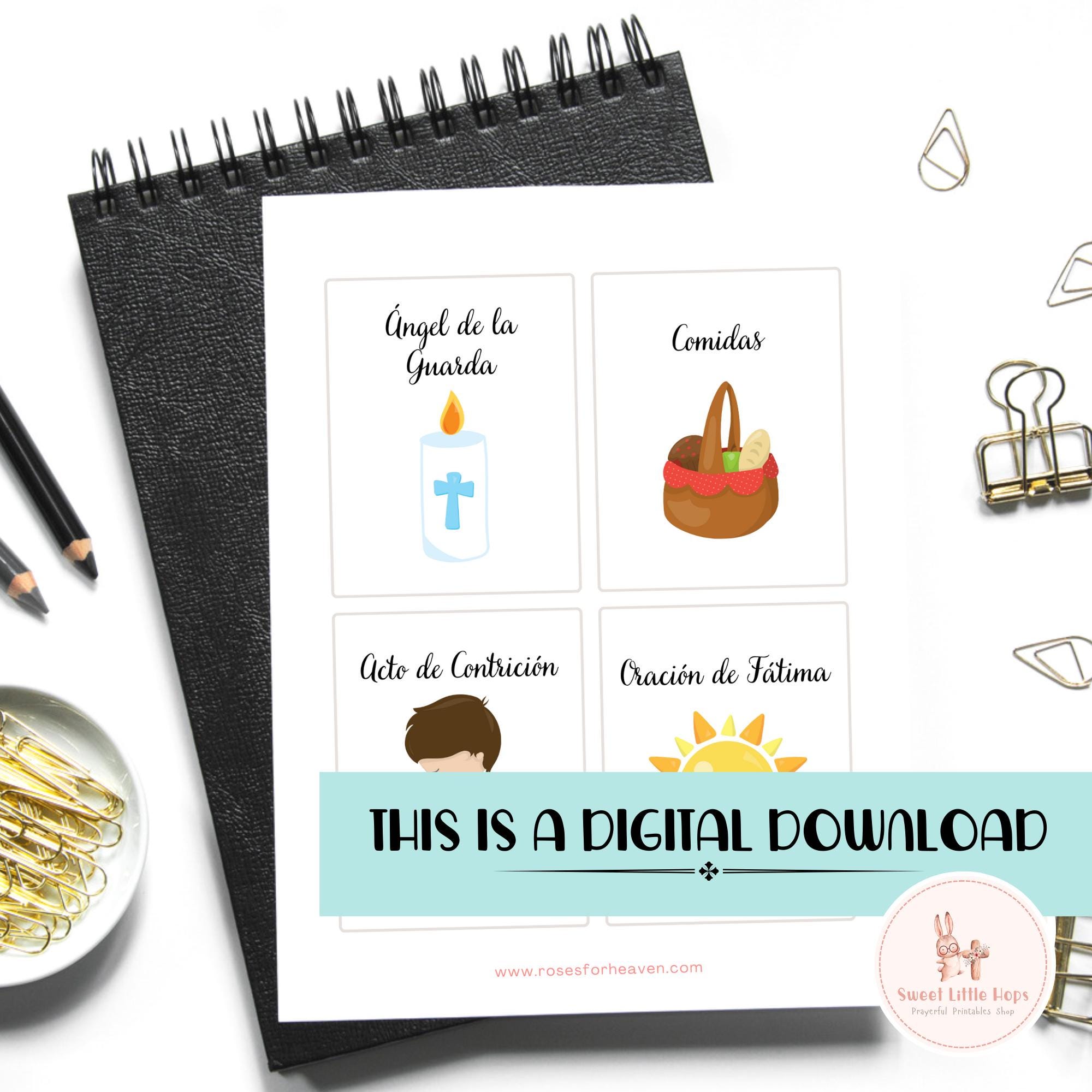 Spanish Catholic Prayer Cards for Kids | First Communion (digital ...