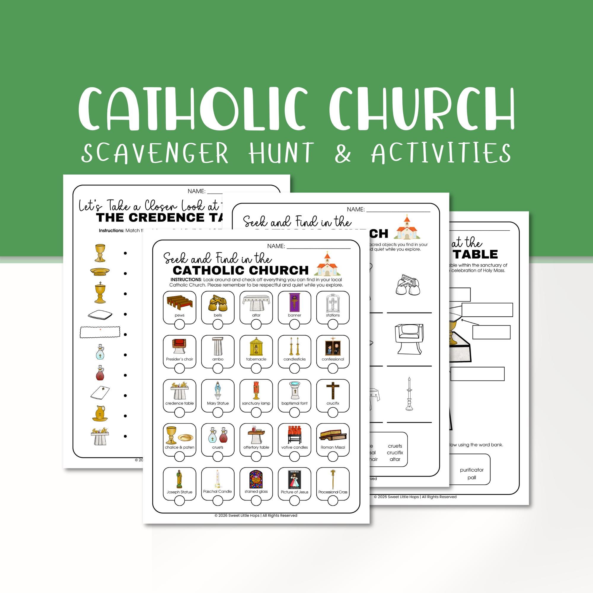 Catholic Church Scavenger Hunt – Religious Education Activities ...
