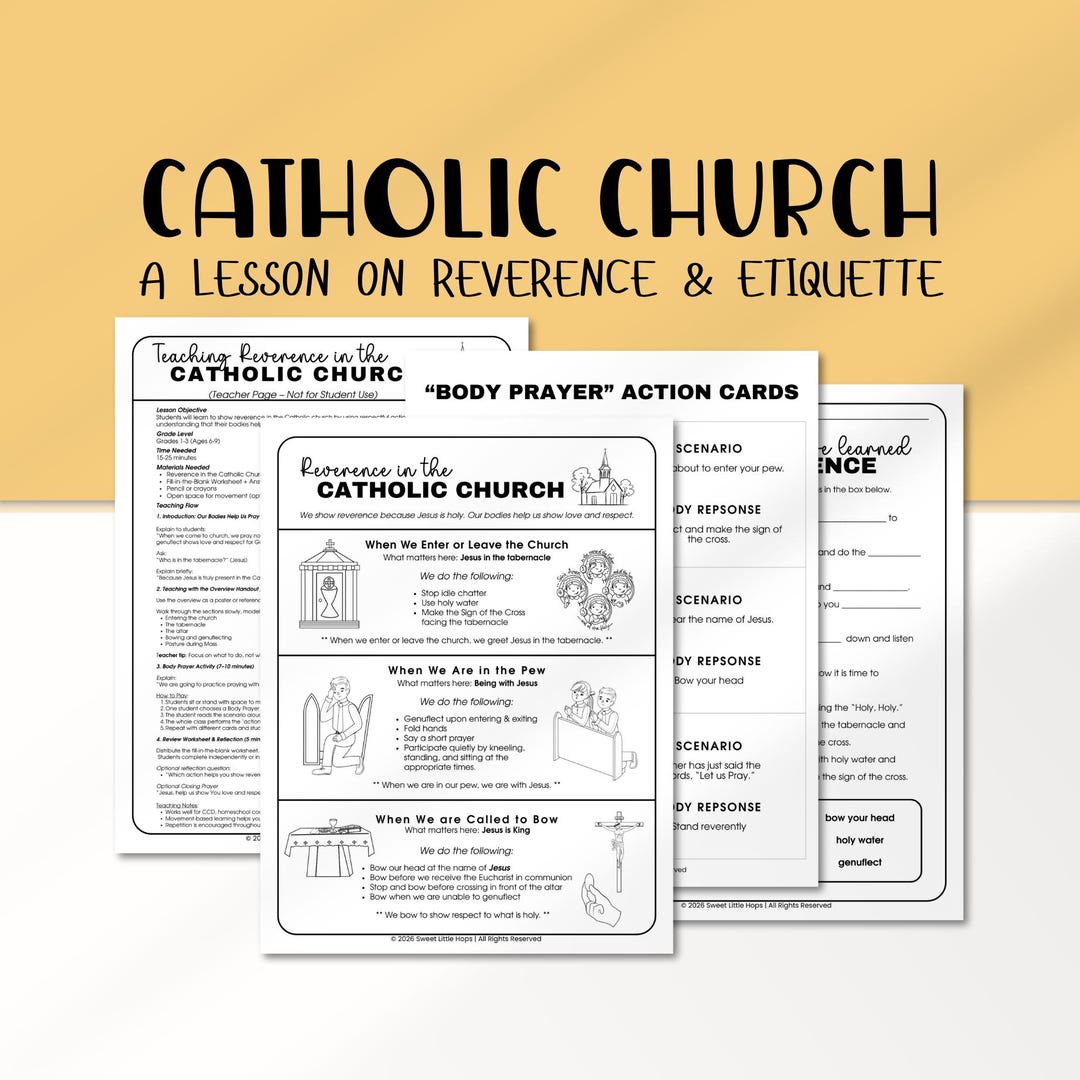 Catholic Church Etiquette for Kids, Teaching Reverence and Body Prayer ...