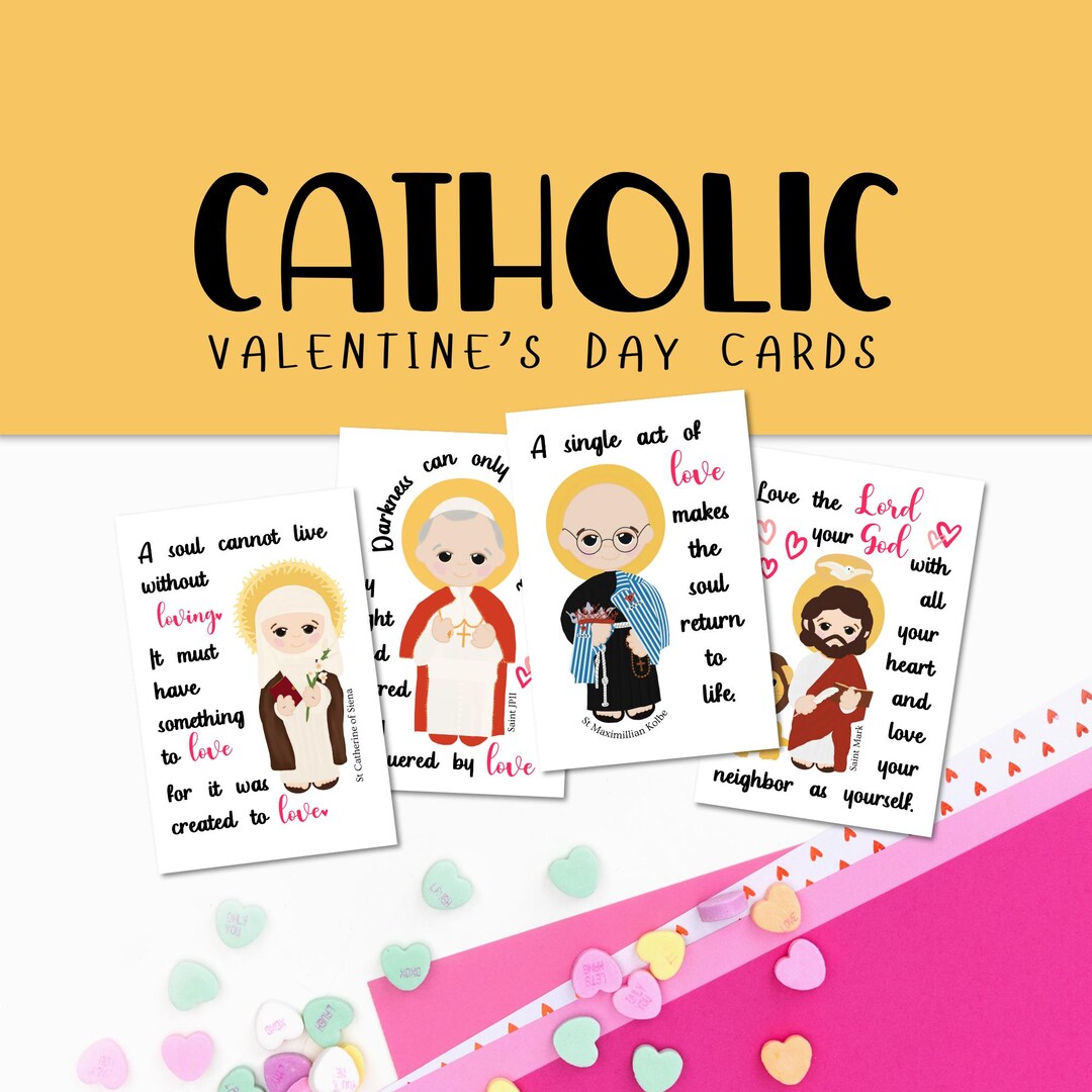 Catholic Saint Valentine's Day Cards for Kids (digital Download) - Etsy