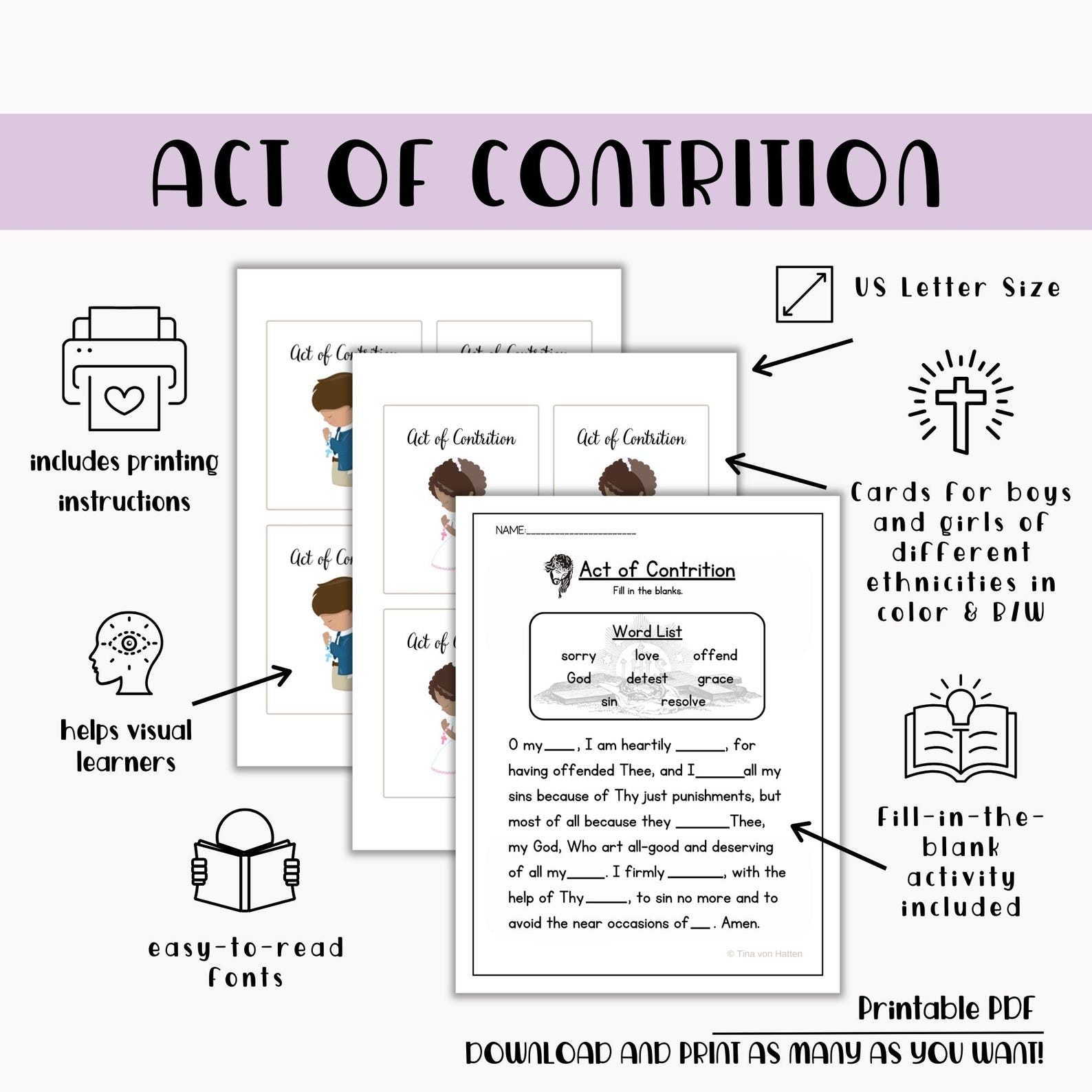 Act of Contrition Poster | Catholic Education | Act of Contrition ...