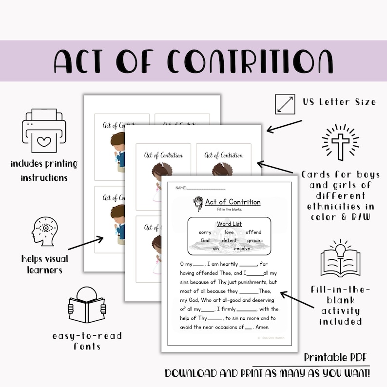 Learning the Act of Contrition | Catholic Education | Act of Contrition ...