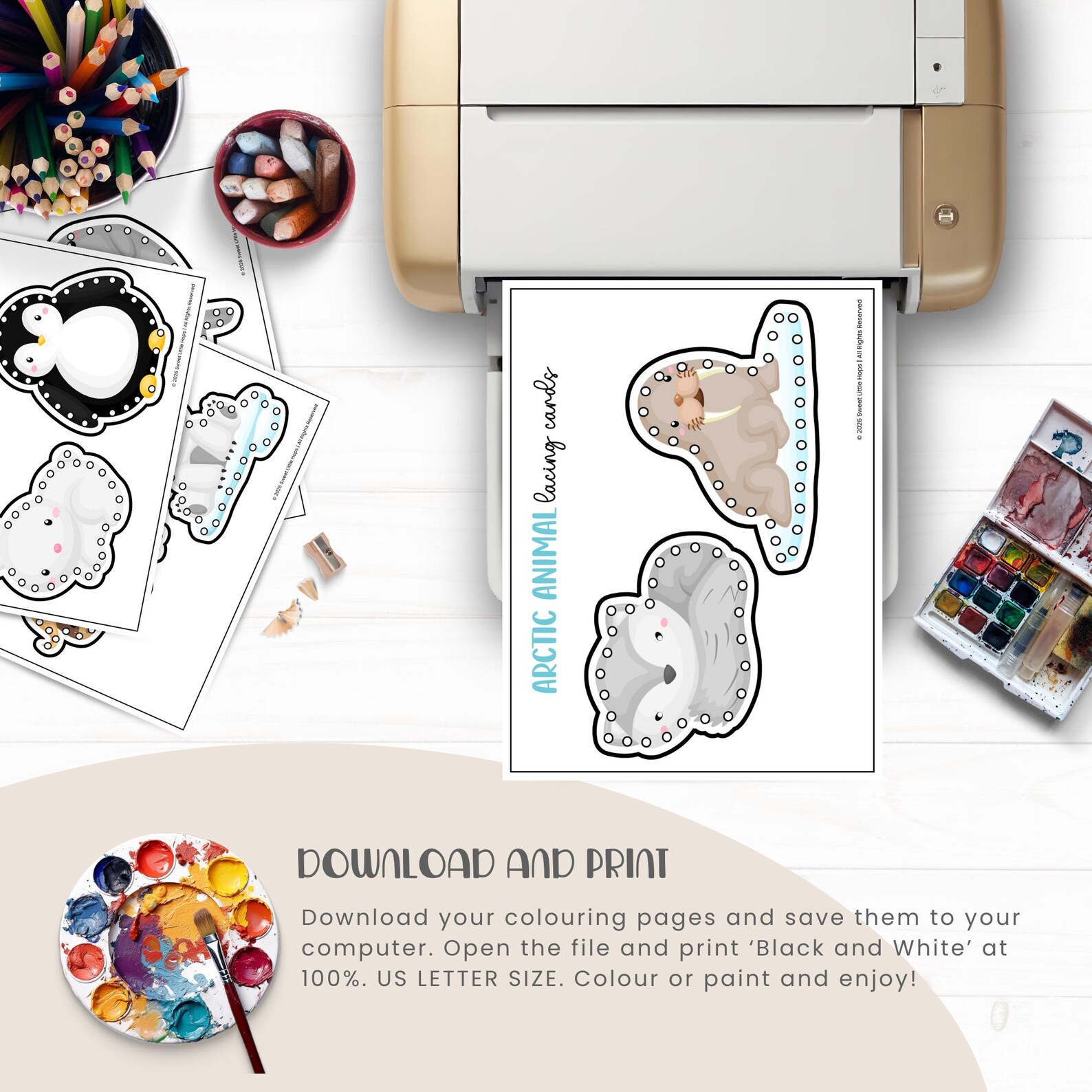 Arctic Animal Winter Lacing Cards | Homeschool & Preschool Fine Motor ...