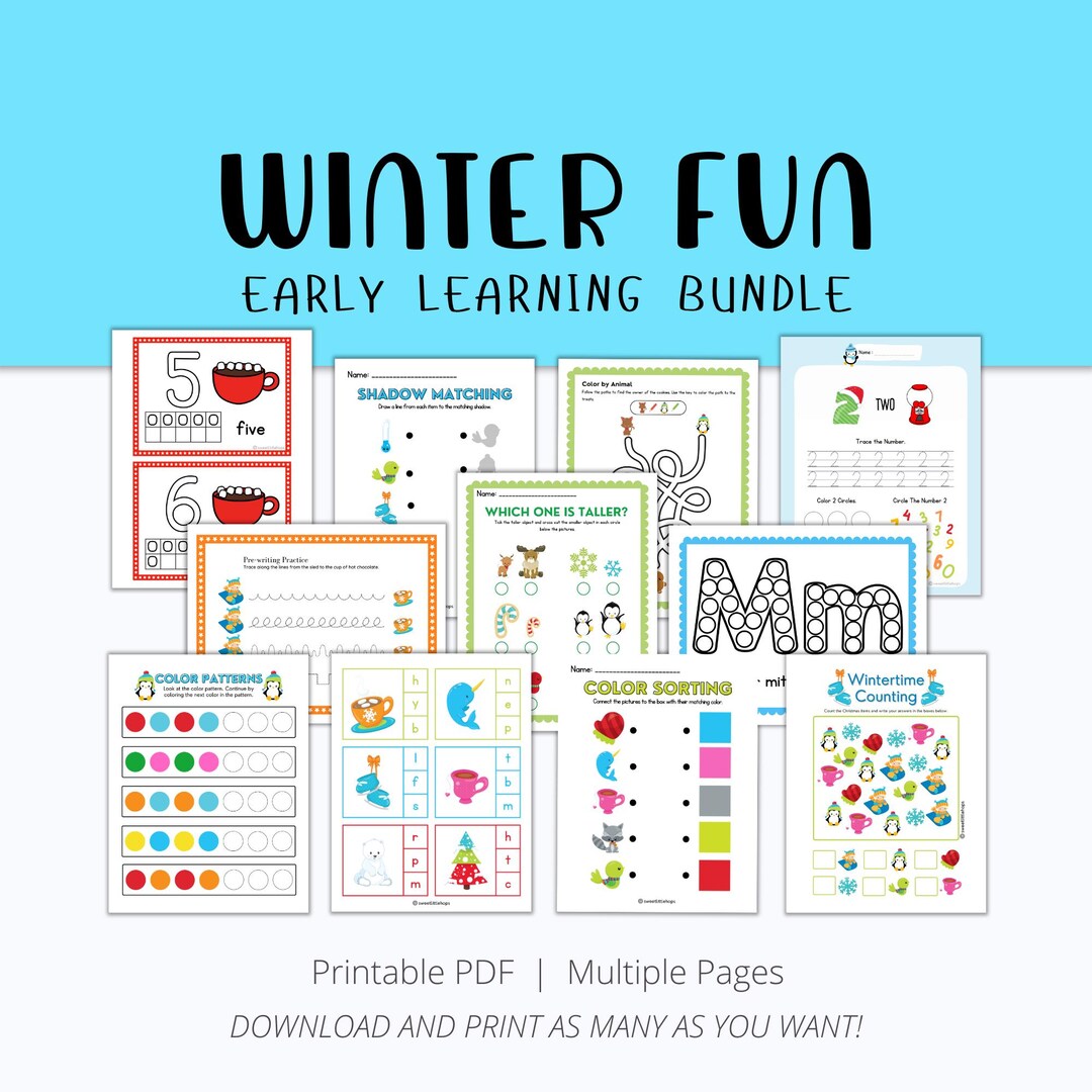 Winter Fun PRESCHOOL Activity Bundle | Preschool / Kindergarten ...