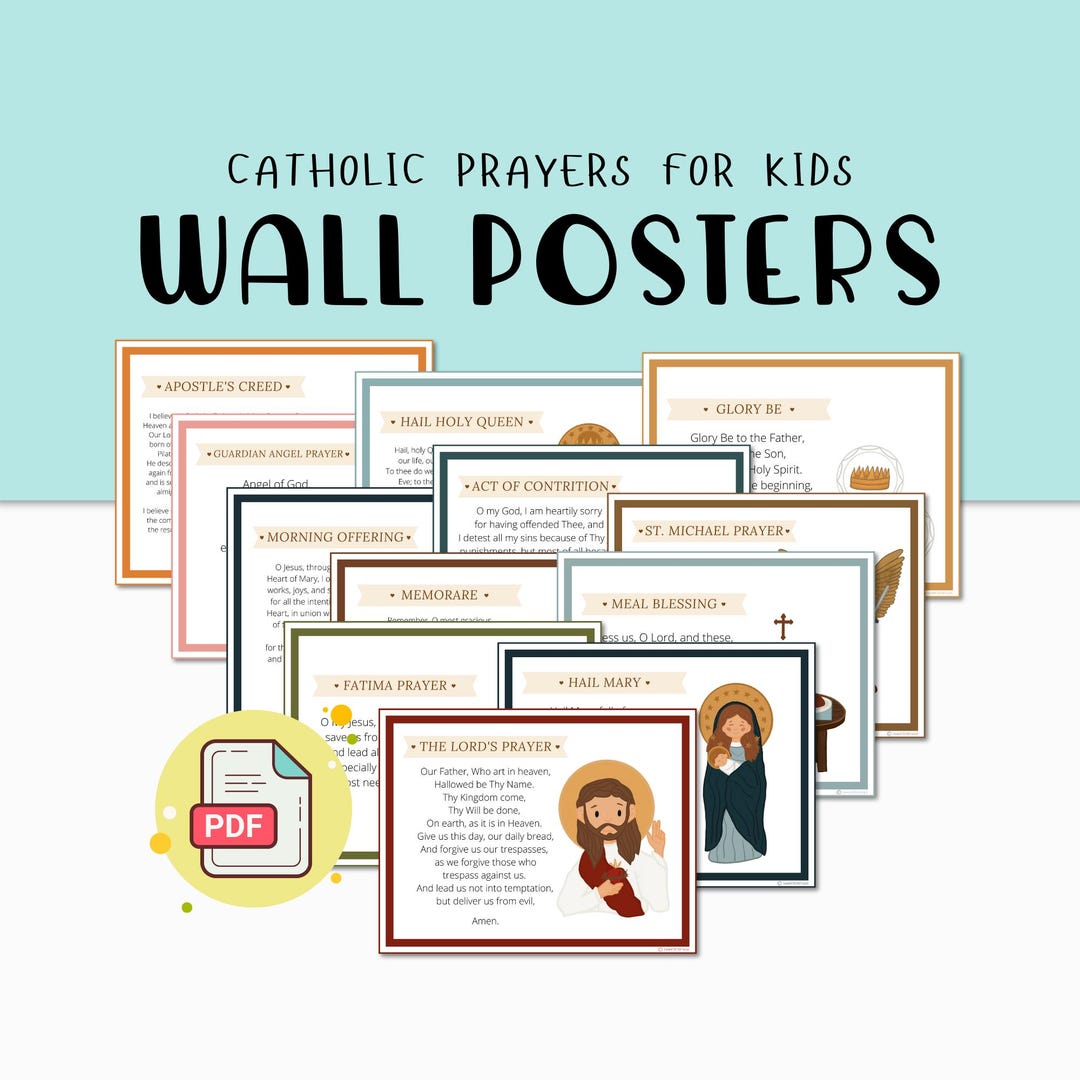 Traditional Catholic Prayer Posters for Children | Catholic Education ...
