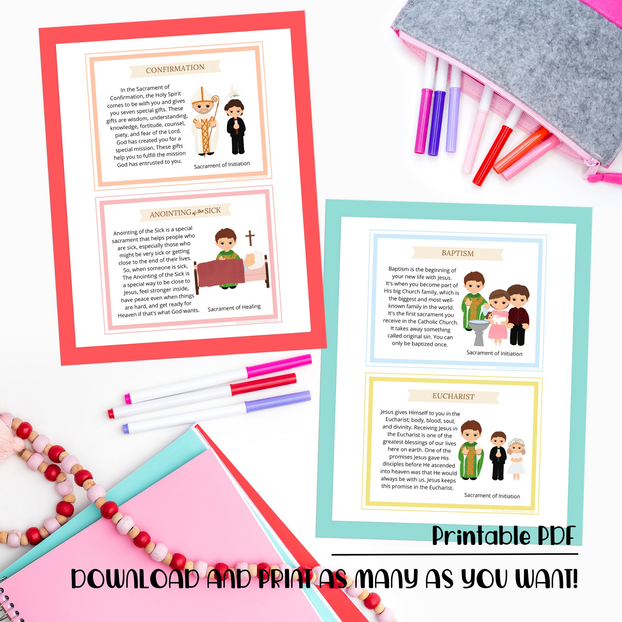 Seven Sacraments Mini-posters for Catholic Kids | Catholic Education ...
