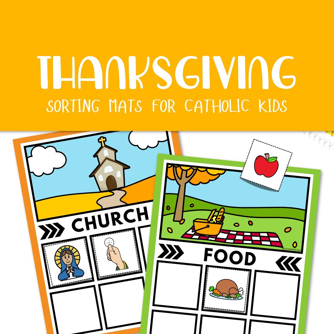 Catholic Thanksgiving Sorting Mats & Cards – Hands-on Learning for ...