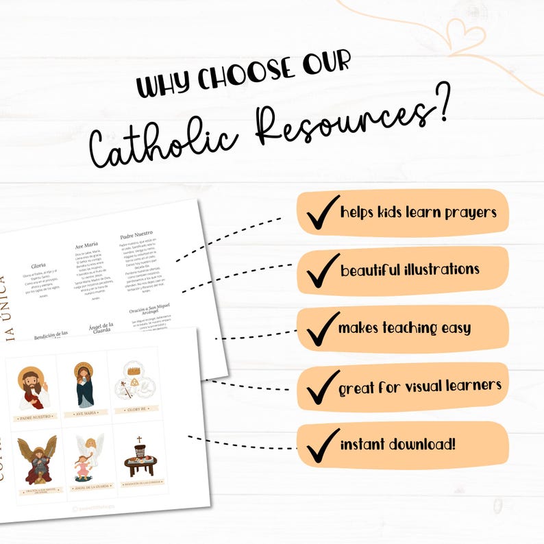 Spanish Catholic Prayer Cards for Kids | First Communion (digital ...