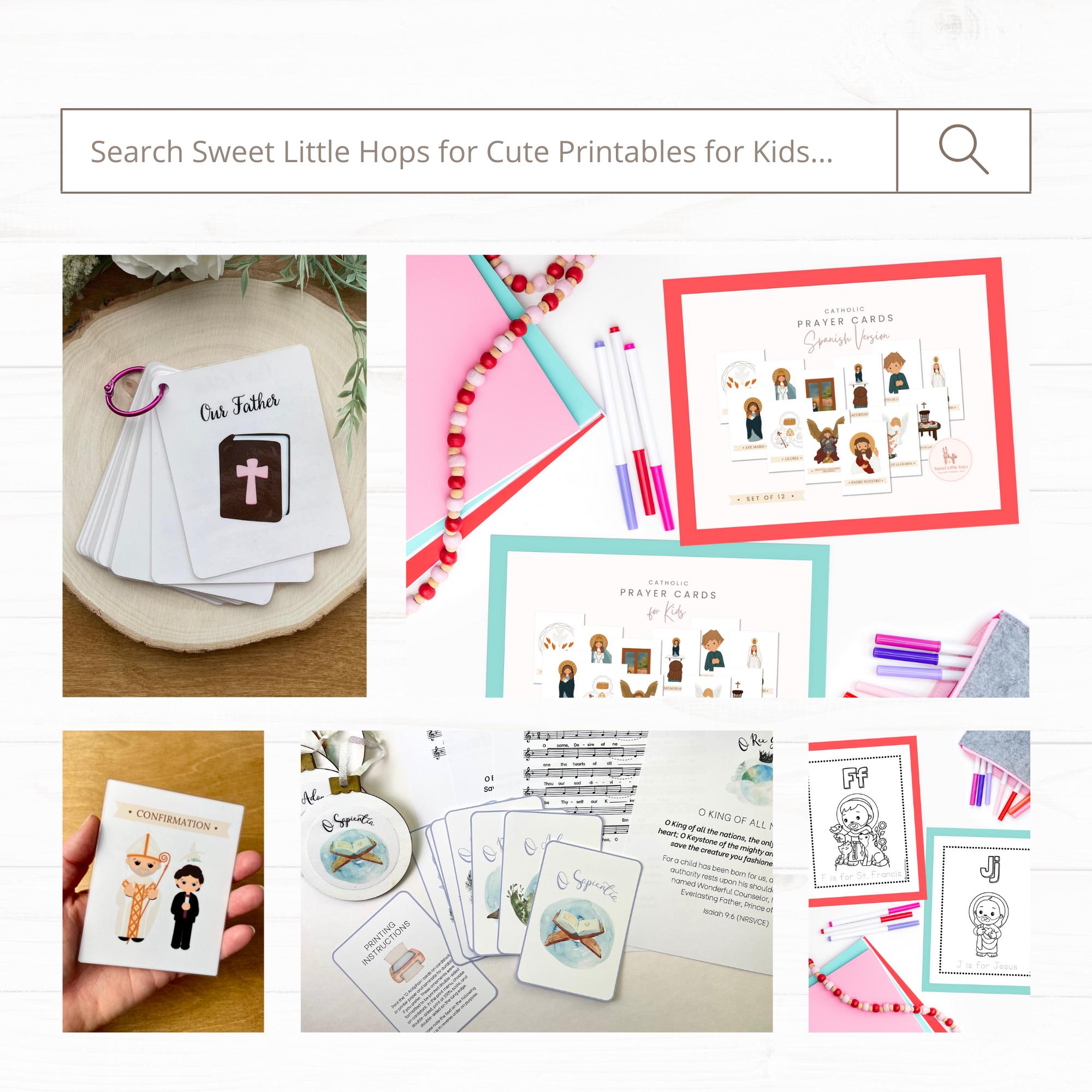 Catholic Coloring Bookmarks for Kids | Prayers, Jesus, Mary (digital ...