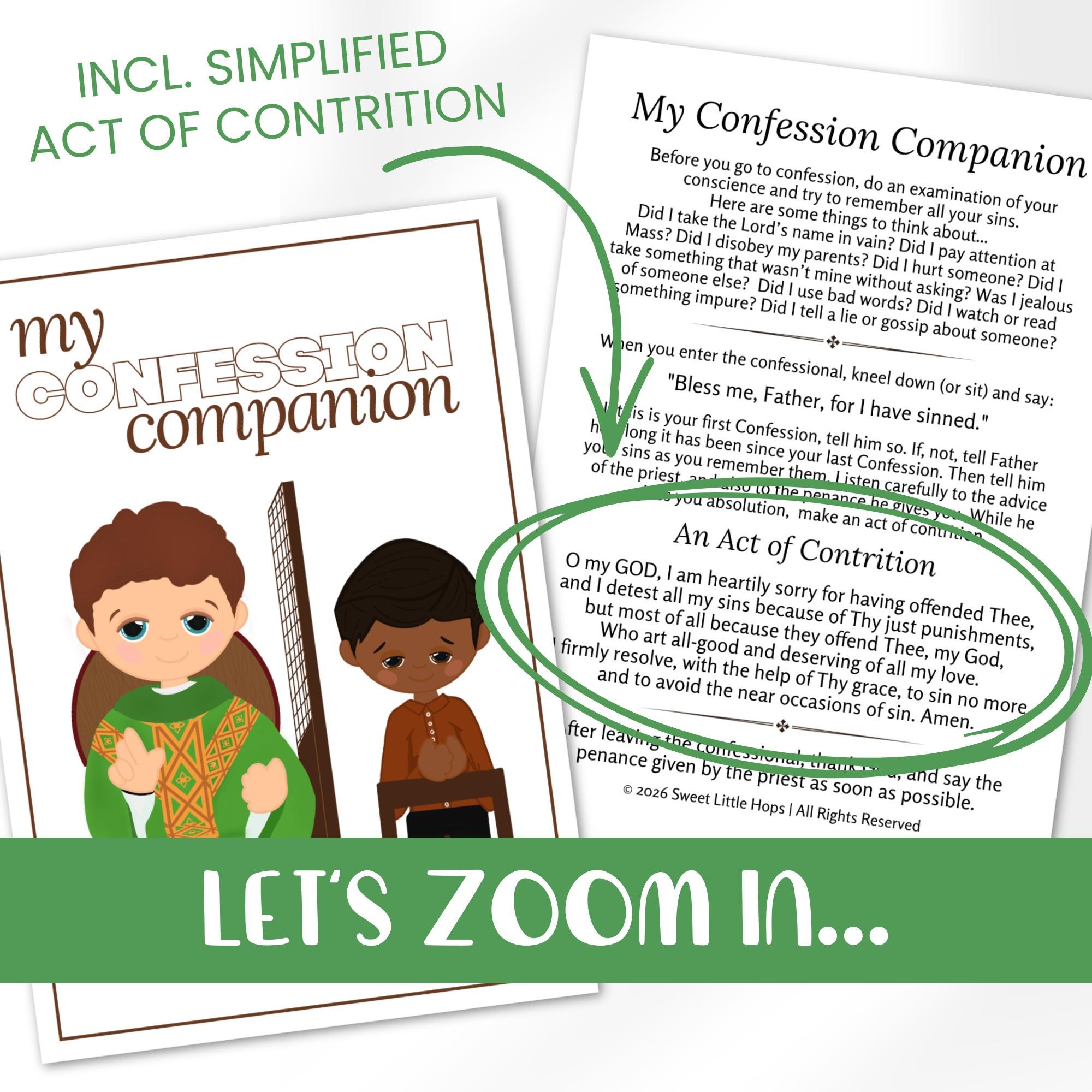First Confession Companion Cards for Kids | Traditional Catholic Act of ...
