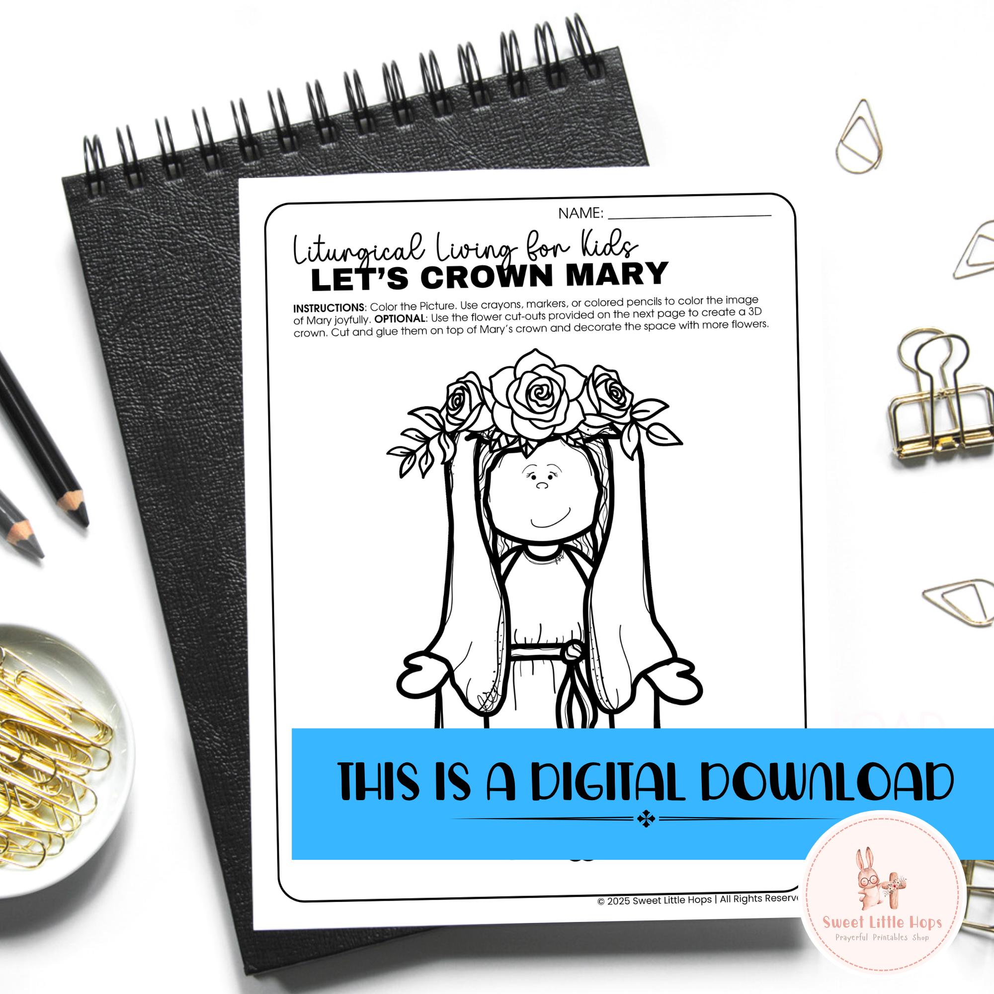Mary Crowning Activity Pack for Kids | Catholic May Devotion (printable ...