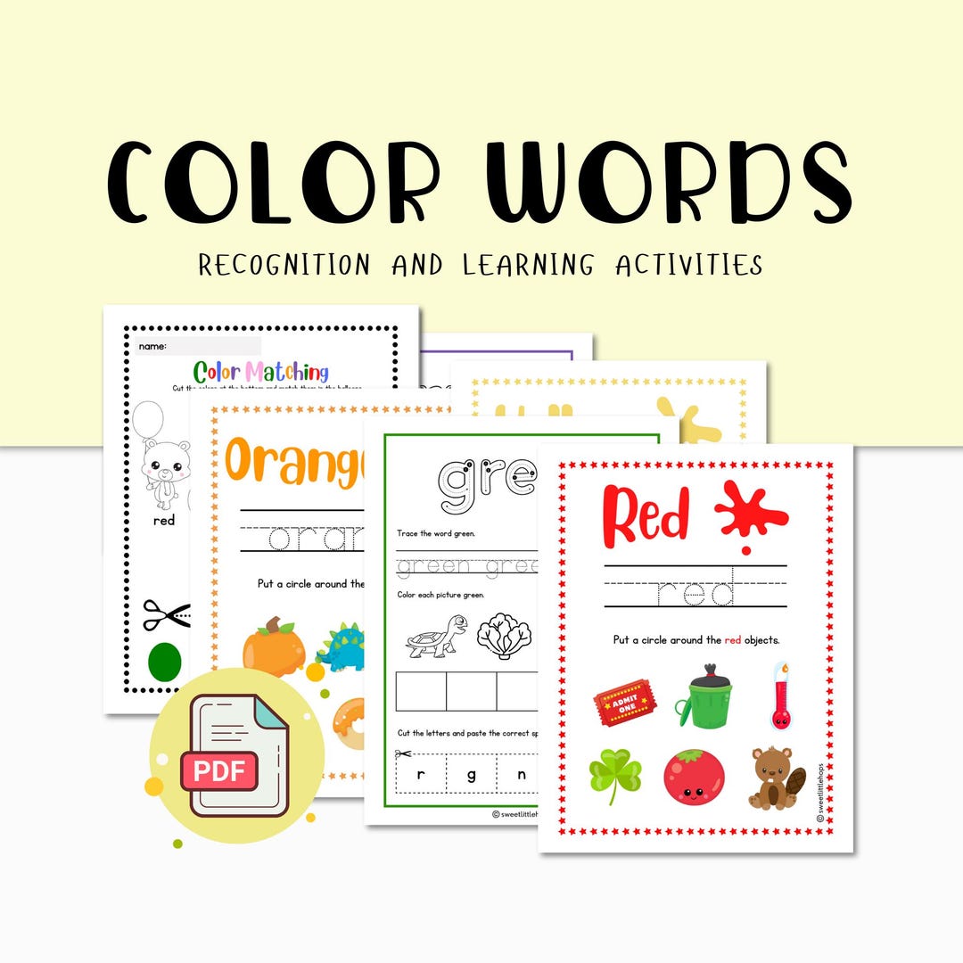 LEARNING COLOR WORDS | Preschool & Kindergarten Learning | Learning ...