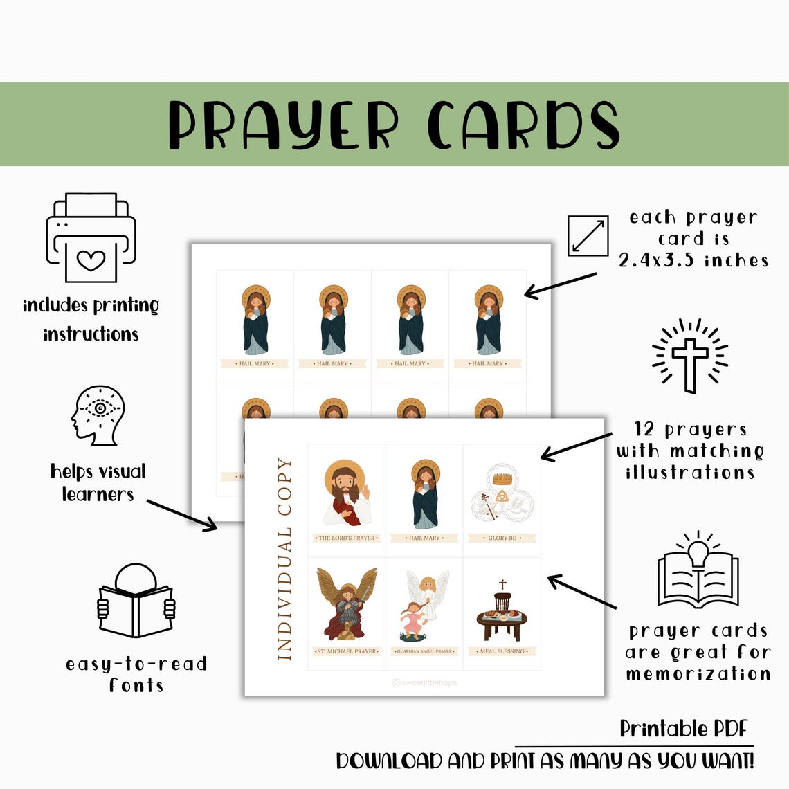 Catholic Prayer Cards for Kids | Catholic Education | Our Father, Hail ...