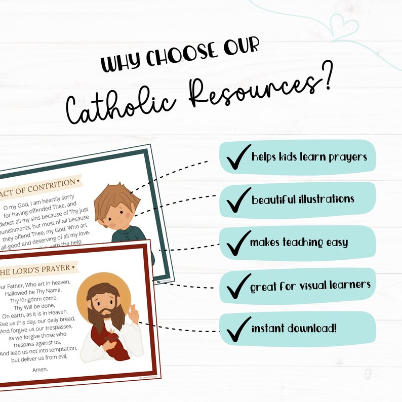 Traditional Catholic Prayer Posters for Children | Catholic Education ...