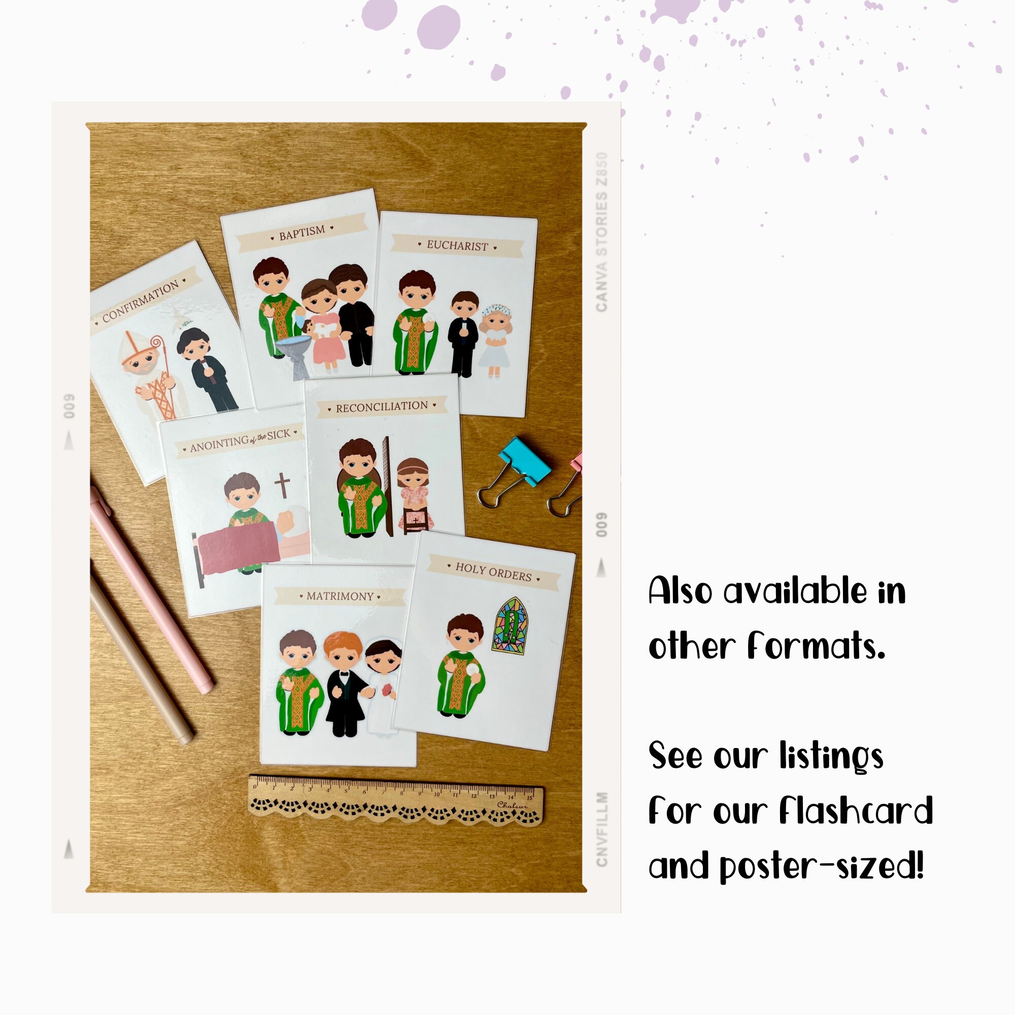 Seven Sacraments Mini-posters for Catholic Kids | Catholic Education ...