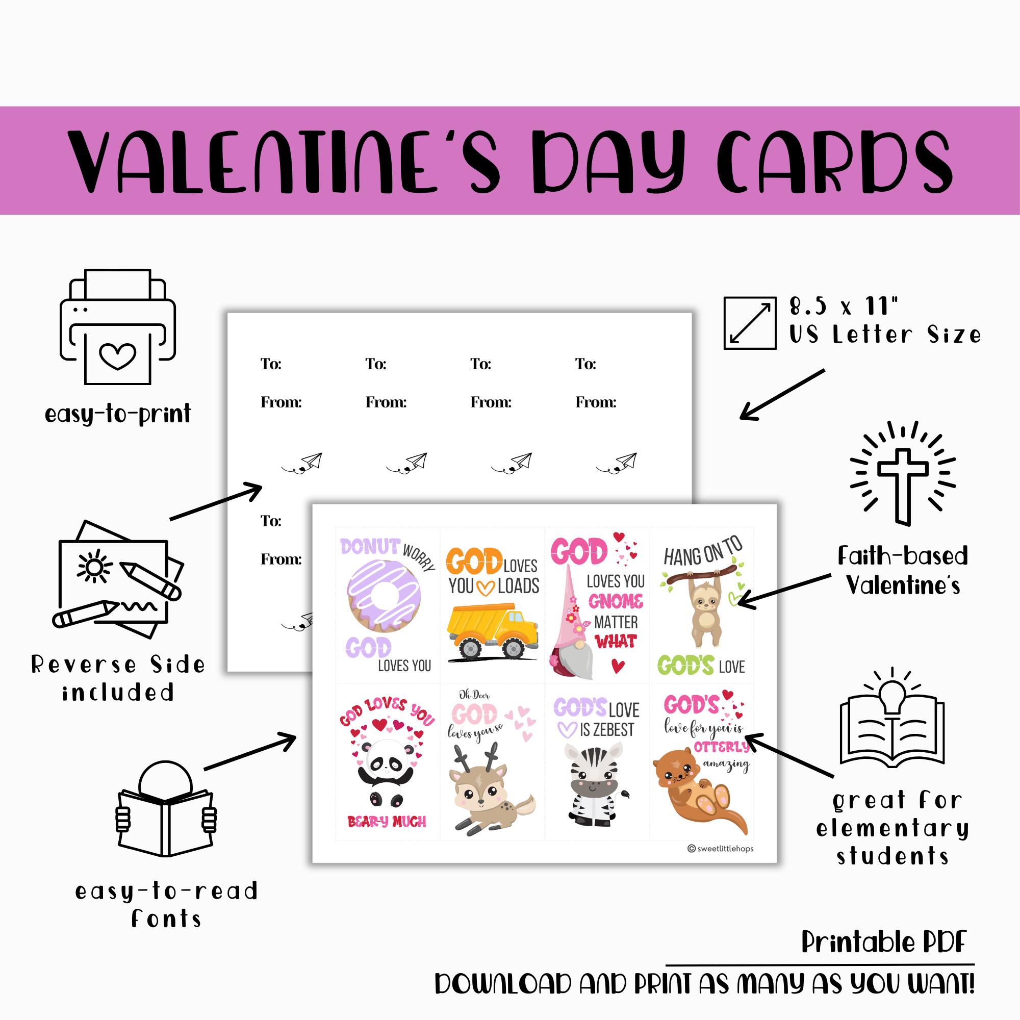 Religious Valentines Day Cards Seasonal Printables God Loves You ...