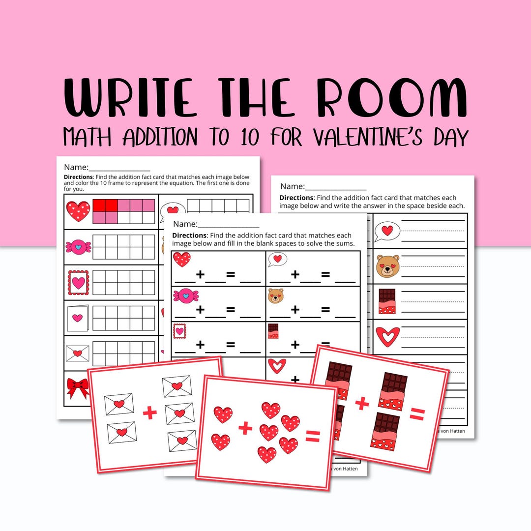 Kindergarten Math Centers - Addition Facts 1-10 - Counting Activity ...