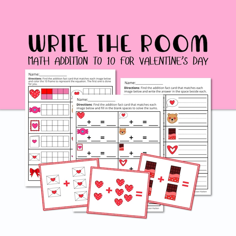 Kindergarten Math Centers - Addition Facts 1-10 - Counting Activity ...