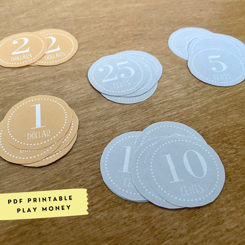 Printable Play Money for Kids, Pretend Play Currency for Toddlers and ...